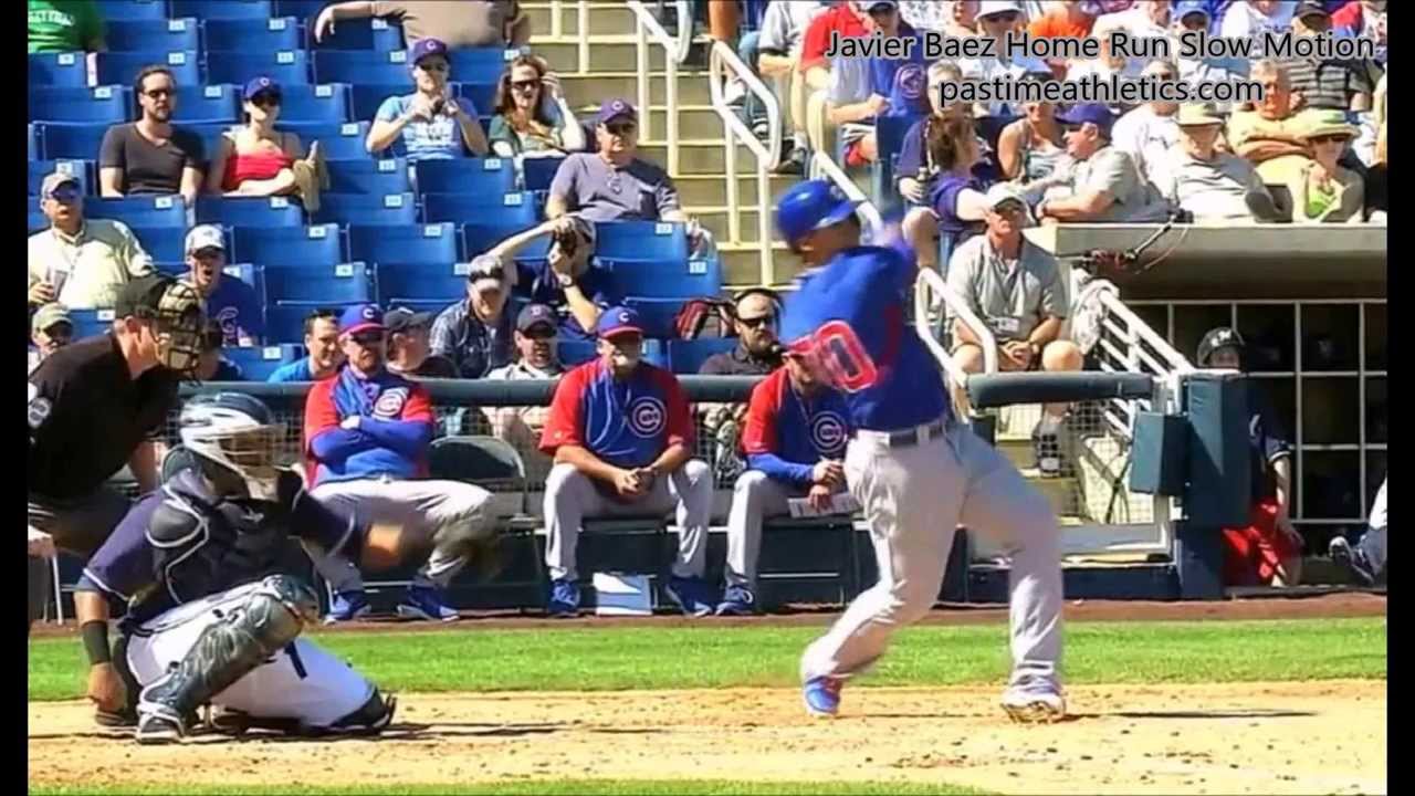 Javier Baez Slow Motion Home Run Baseball Swing Hitting Mechanics MLB ...