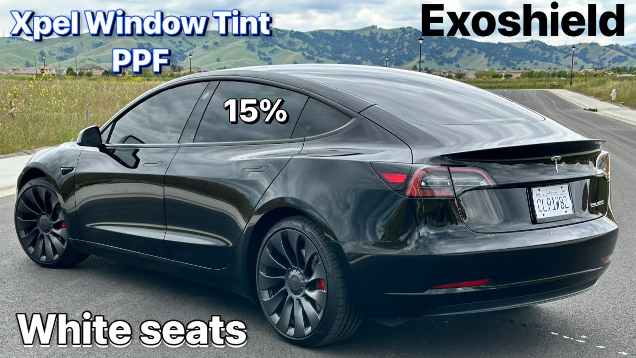 2023 Tesla Model 3 Window Tint + PPF (White seats) - YouTube