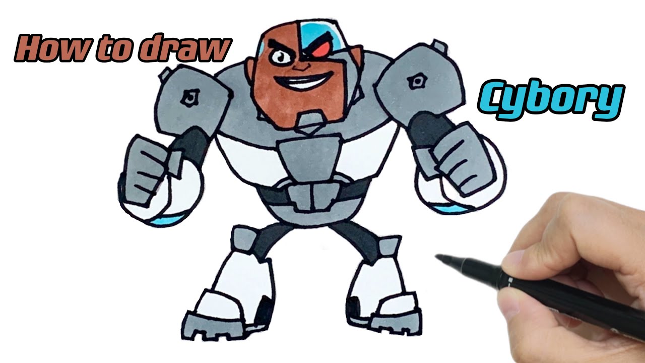 How to Draw Cyborg Step by Step | Teen Titans Go! & DC Comics - Easy ...