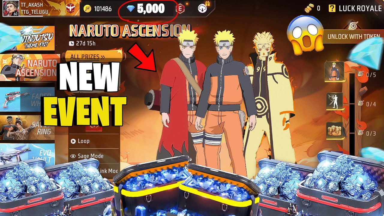 I bought Naruto Bundle 😍 - Spent Almost 5000 Diamonds💎 - Gameplay With ...
