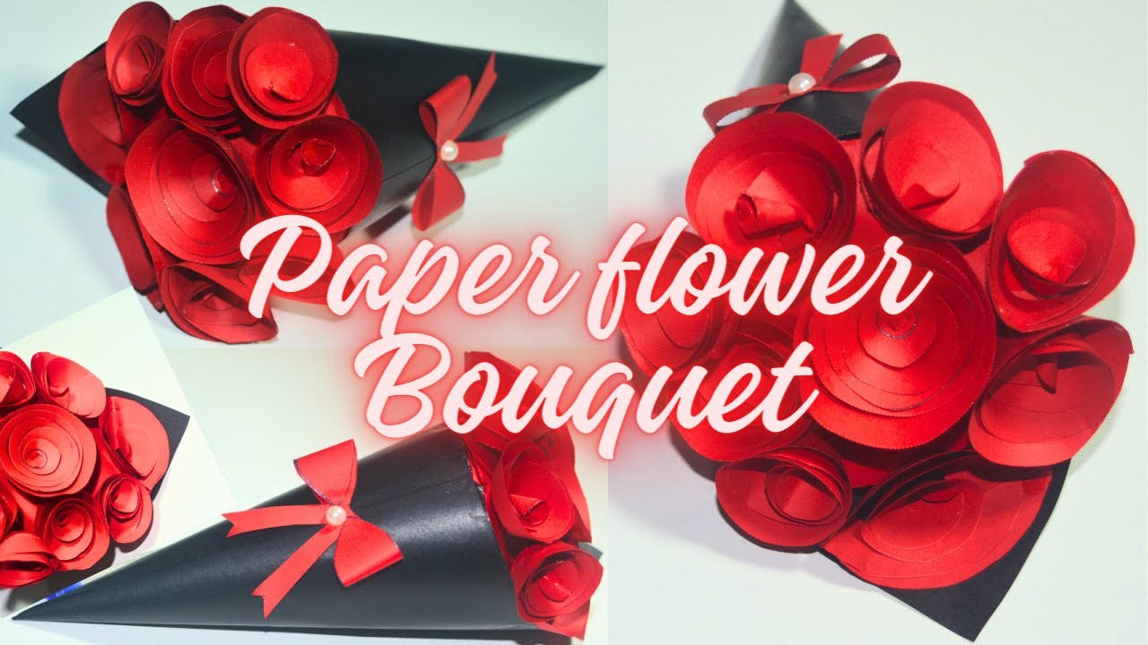 How to make Paper Rose Flower Bouquet / Flower Bouquet wrapping / DIY ...
