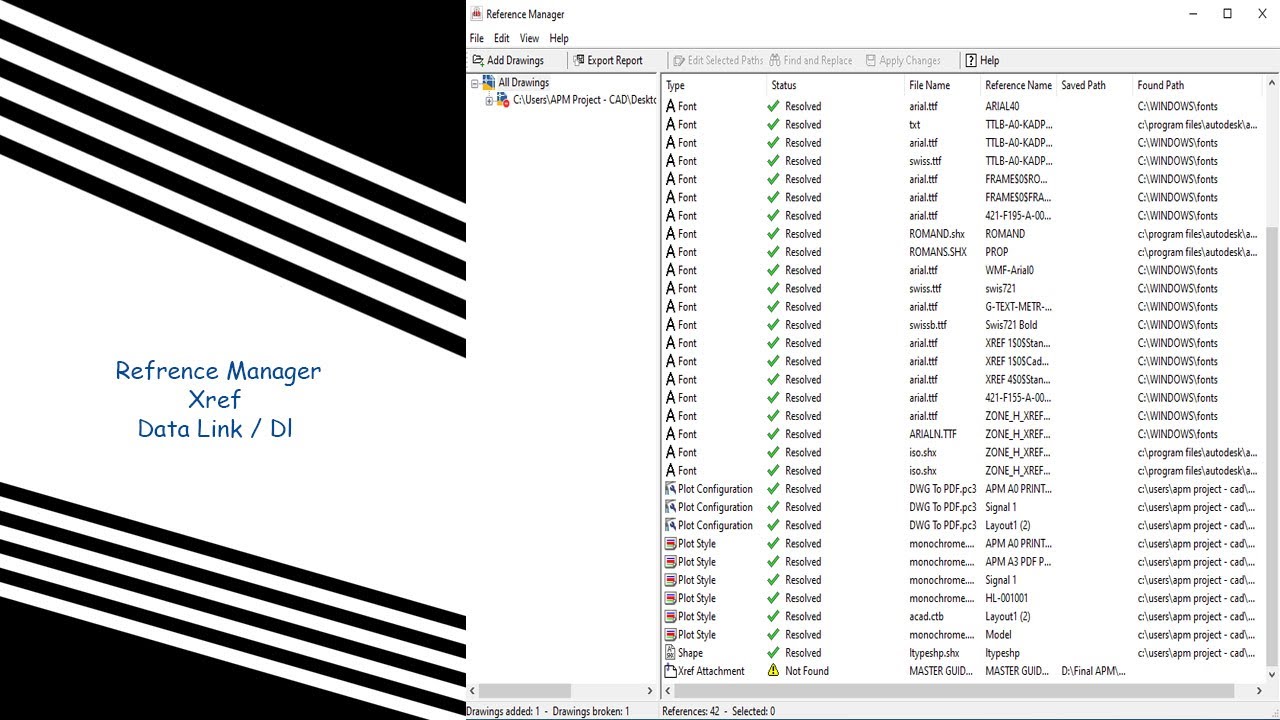 Autocad Reference Manager - YouTube