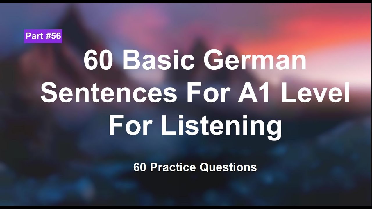 How to listen German Easy Way part 56 | German A1 course online free ...