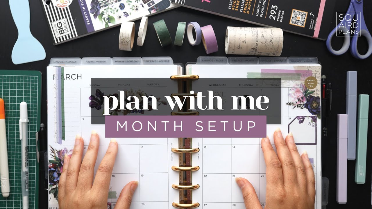 MARCH PLAN WITH ME :: Monthly Layout & Overview Pages Setup in a ...