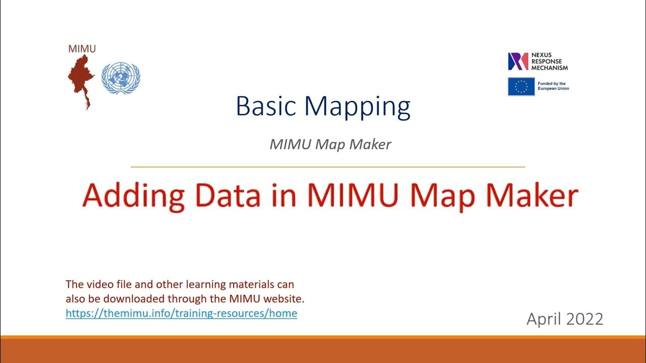 Ep 04 | Adding Data in MIMU Map Maker | MIMU Basic Mapping Course May 2022 - YouTube