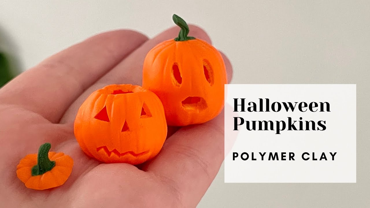 DIY Miniature | How to make a miniature Halloween Pumpkin | Polymer ...
