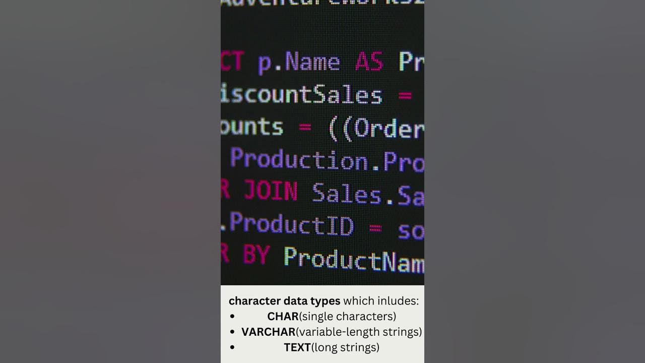 EXPLANATION OF SQL DATA TYPES - YouTube