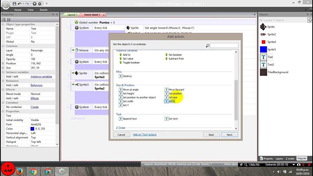 Construct 2 #5 Juego de RPG Y disparos parte 2 | Tutoriales AAF - YouTube