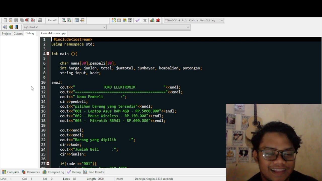 DEV-C++, MEMBUAT PROGRAM KASIR TOKO ELEKTRONIK, MENGGUNAKAN STRUKTUR DATA Array// - YouTube