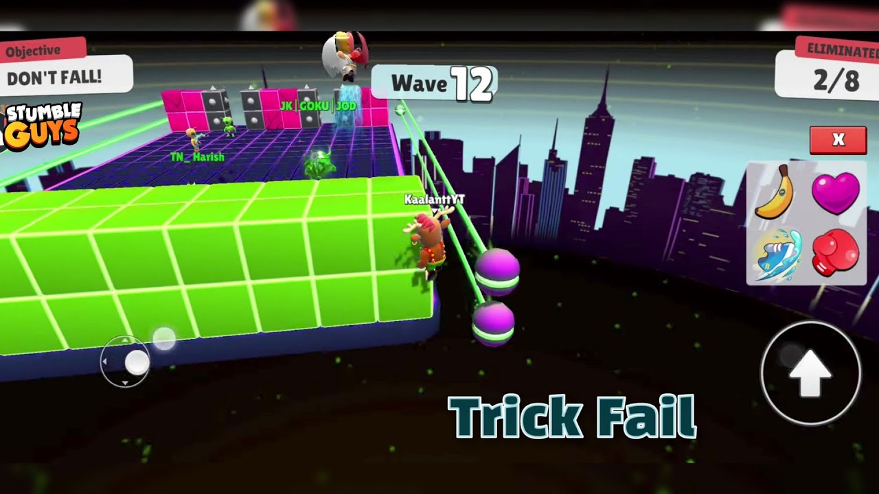 Trick Fail on Block Dash Endless map of Stumble Guys Gameplay - YouTube