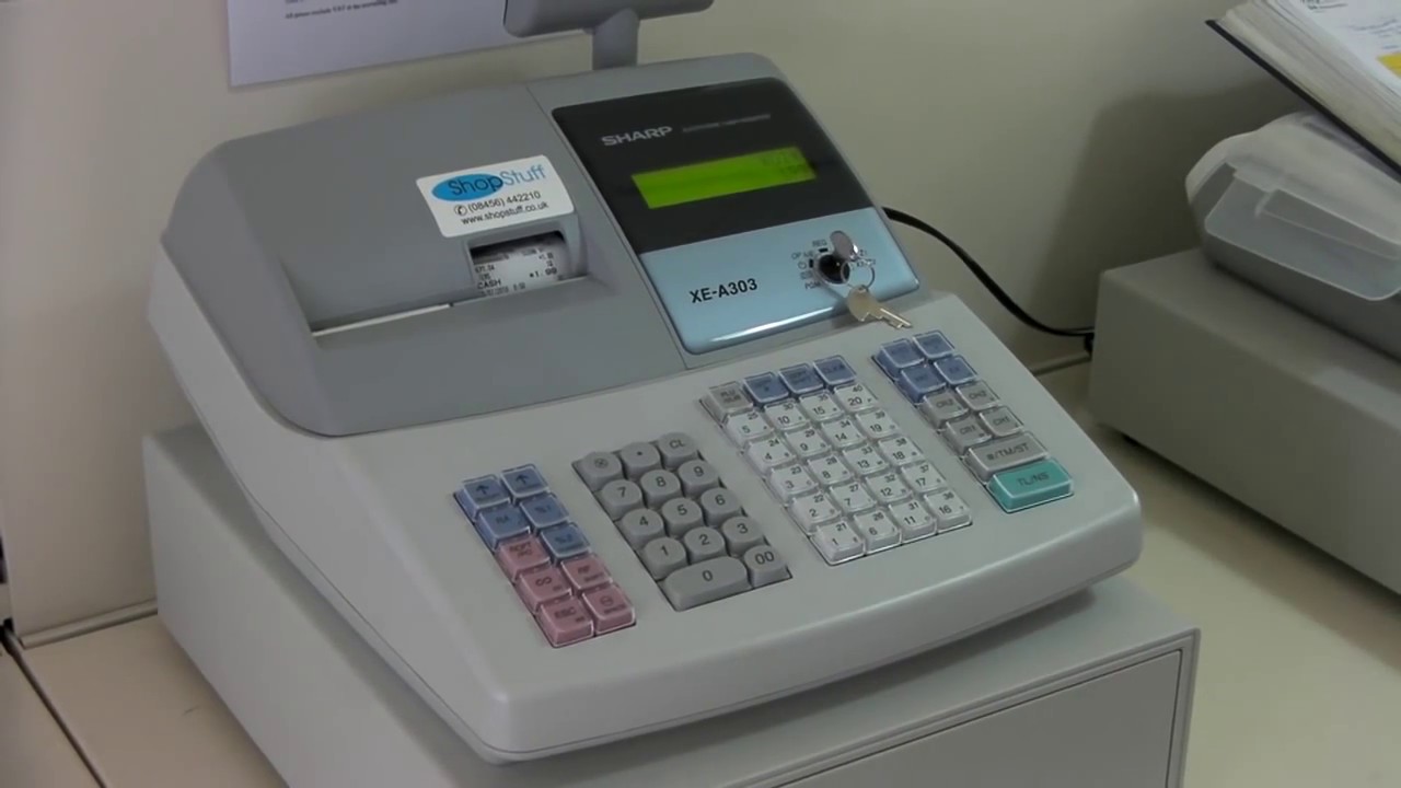 How To Work The Sharp XE-A303 / XEA303 Cash Register - YouTube