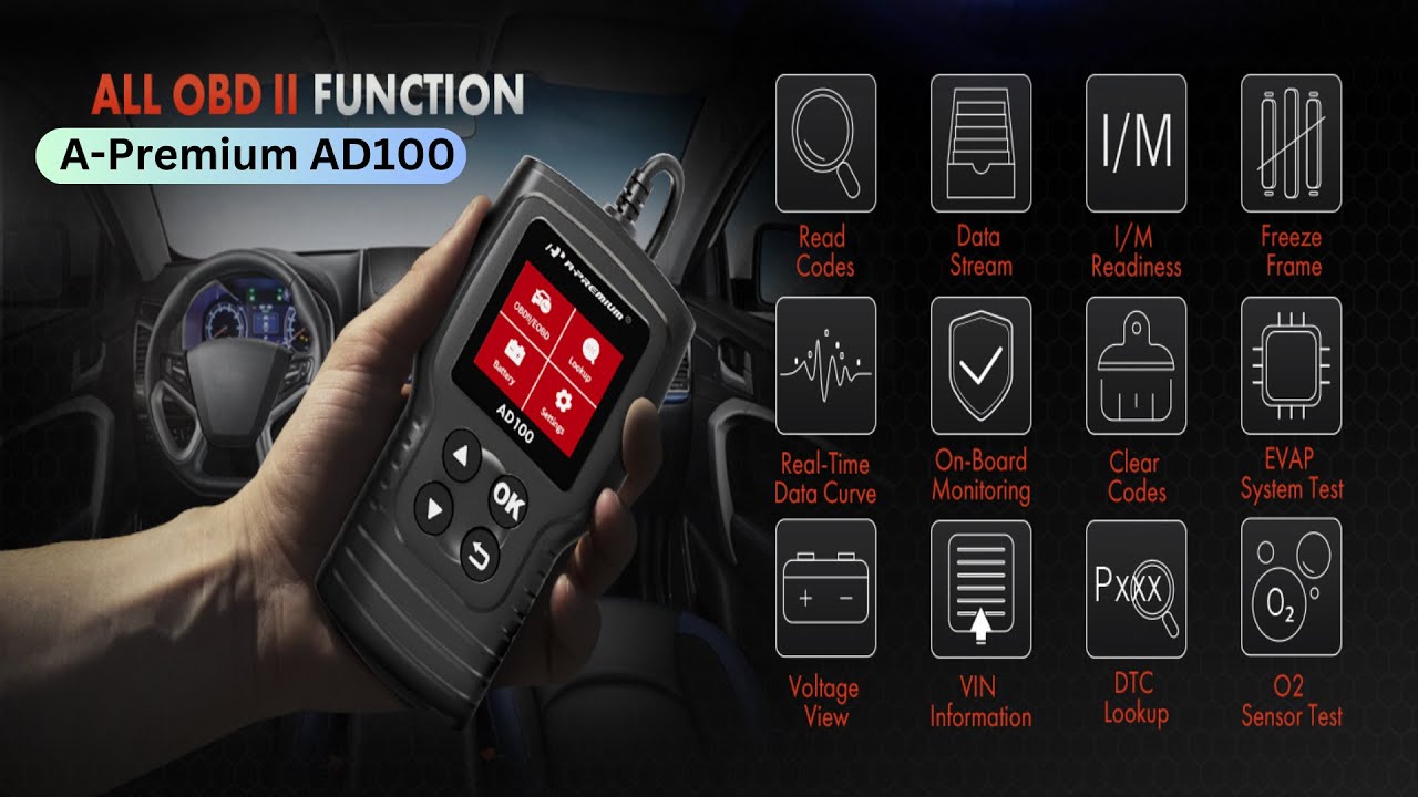 A-Premium AD100: Affordable & Easy OBD2 Scanner for DIY Repairs | - YouTube
