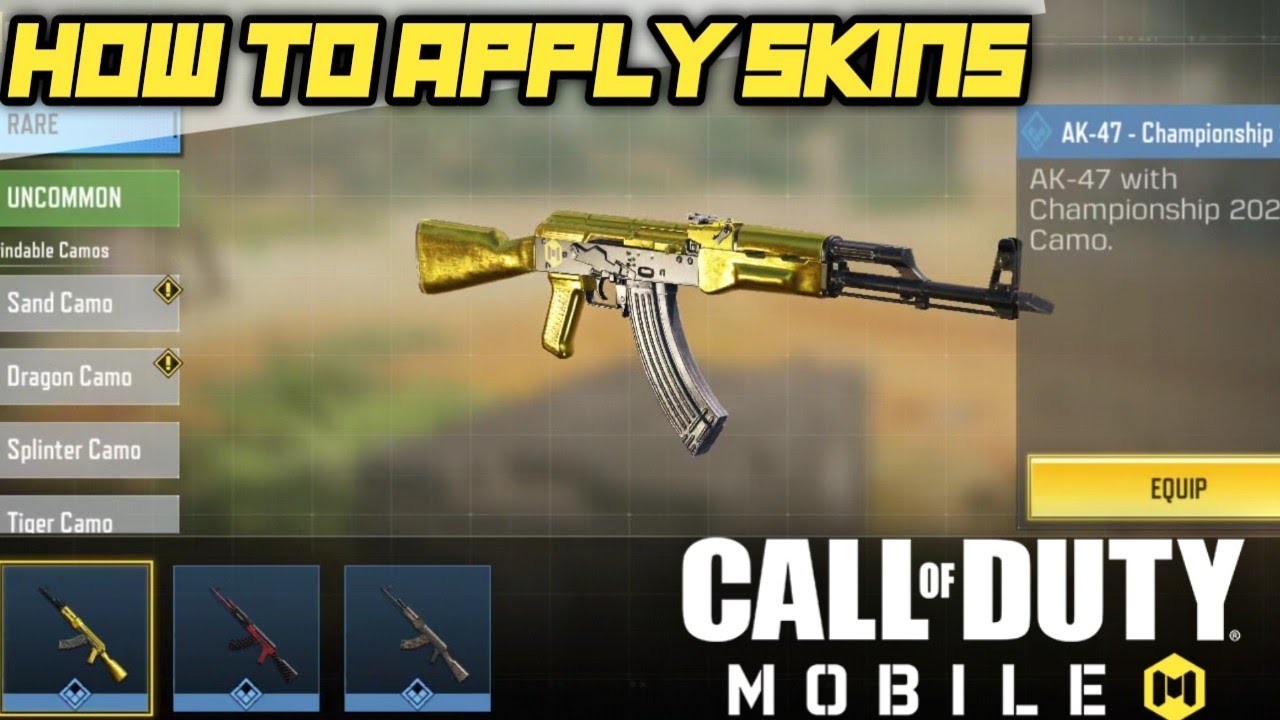 How To Apply Skin In Gunsmith Cod mobile || Season 9 Guns Skins Call of ...