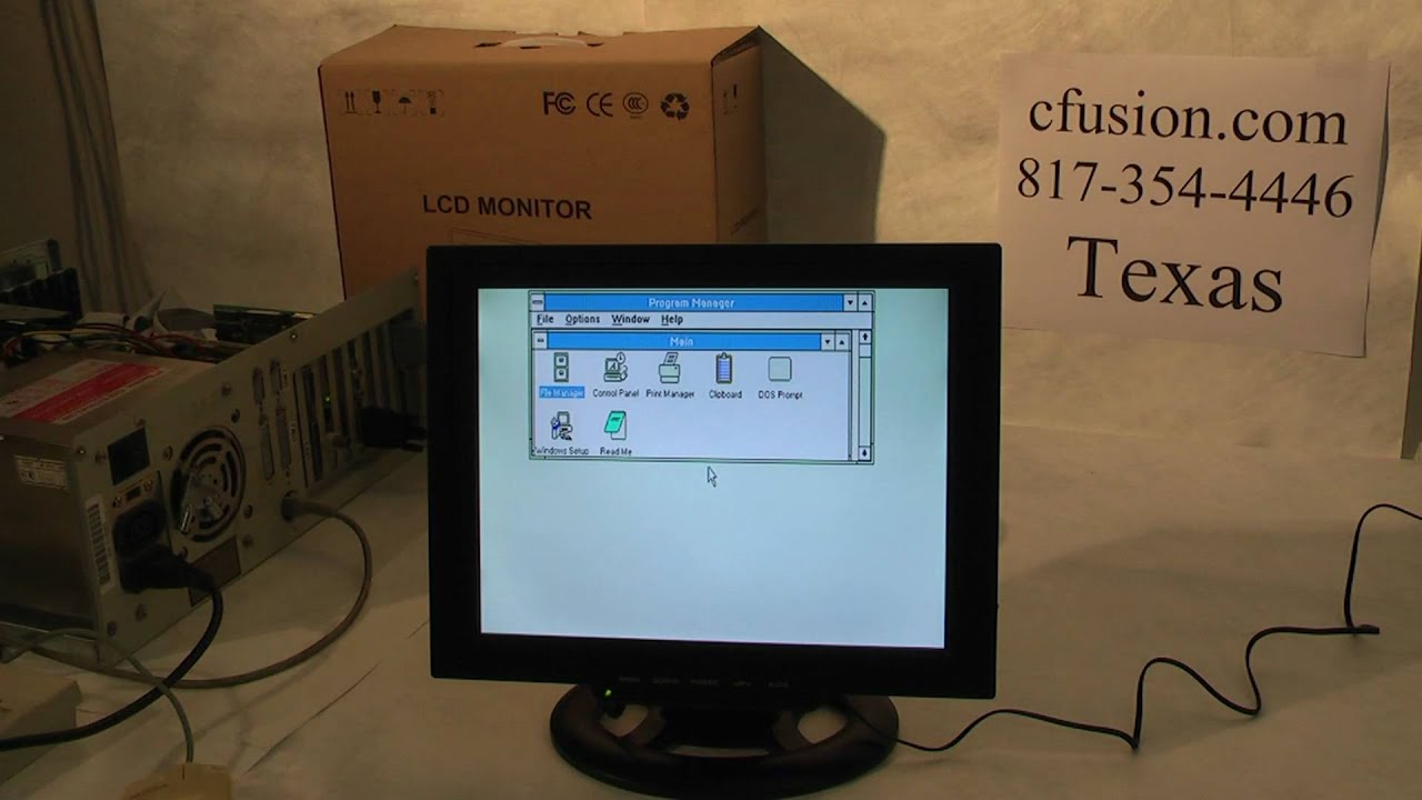 EGA Monitor - LCD Panel for sale cfusion.com - YouTube
