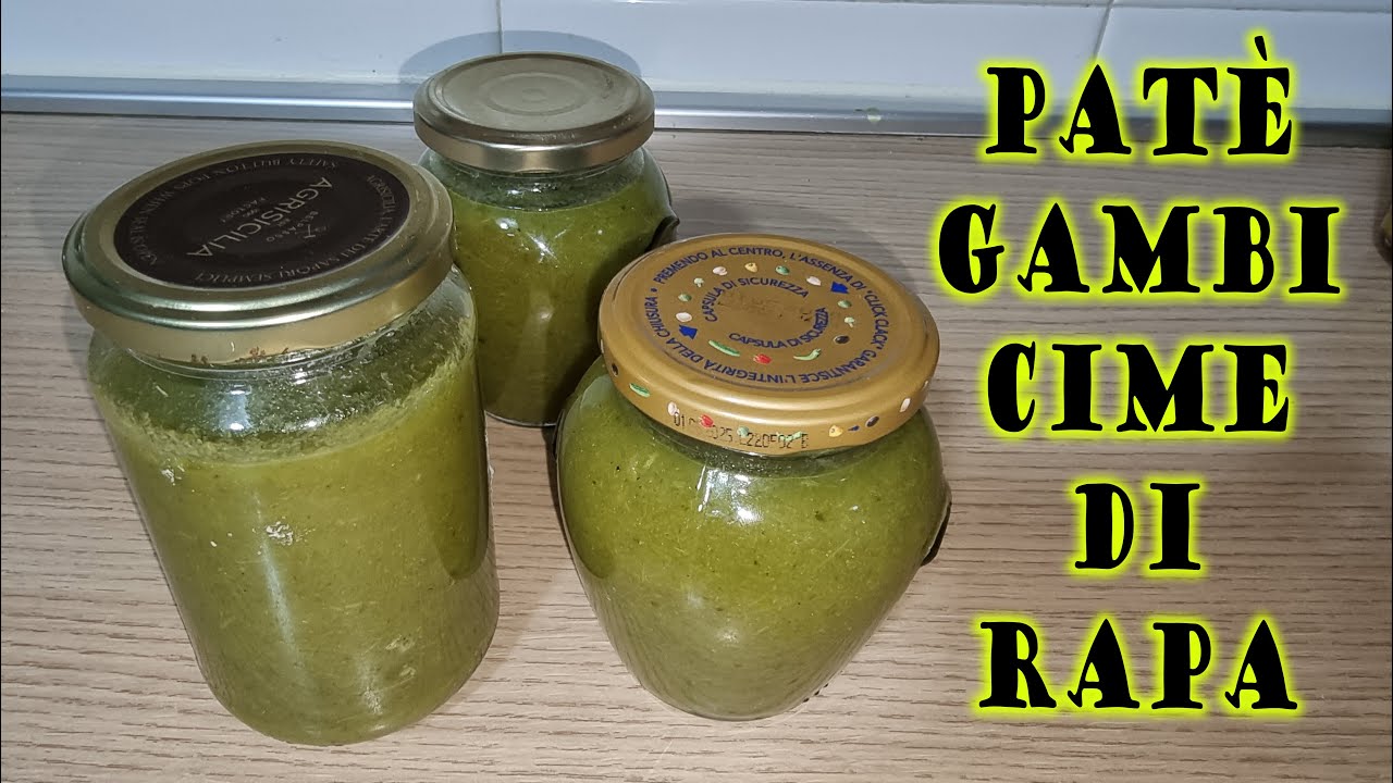 Paté di gambi di cime di rapa fatto in casa - YouTube