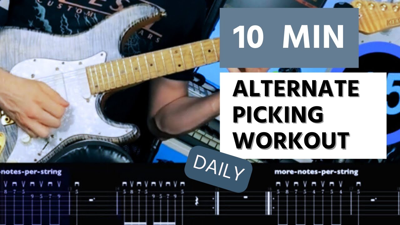 10 MIN ALTERNATE PICKING WORKOUT // building up speed and precision on ...