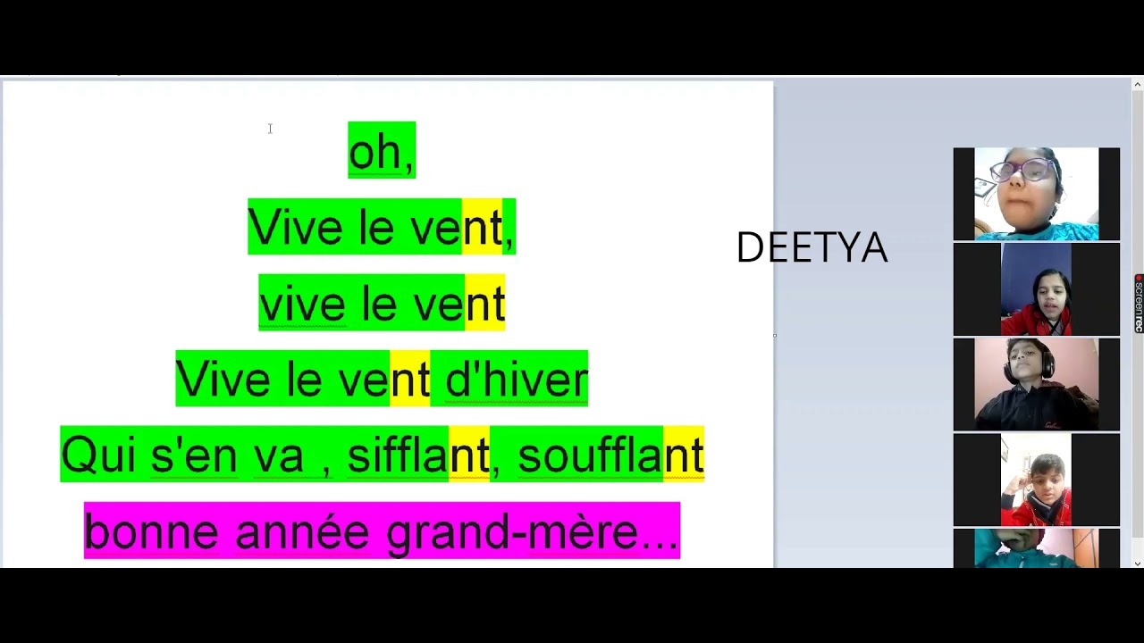 christmas song vive le vent by Deetya 3c/ french song for kids ...