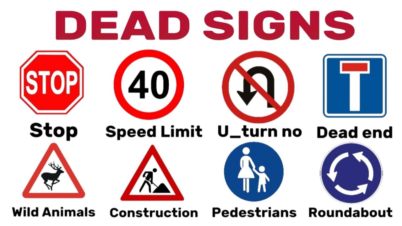 Traffic Signs Vocabulary in English | Learn 70+ Essential Road Signs ...