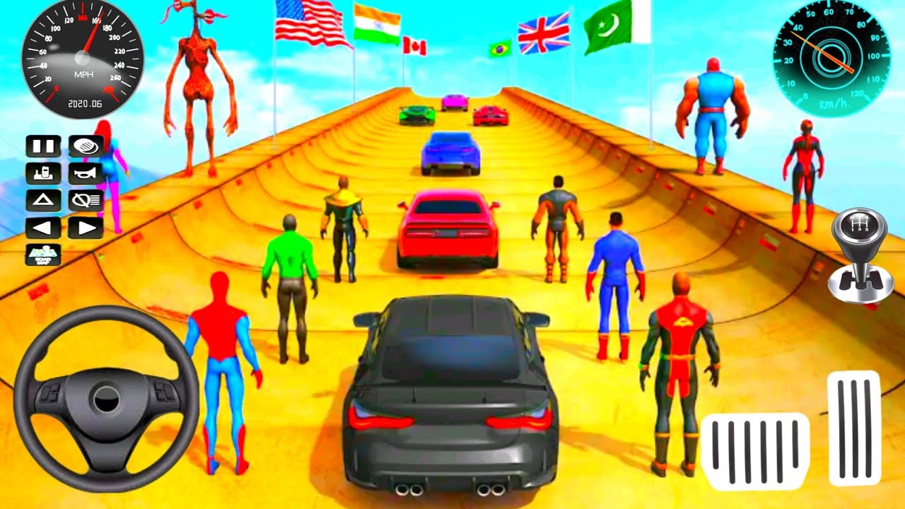 Super Hero Mega Ramp Car Stunt Game 3D-Sport Car Driving Stunt Game ...