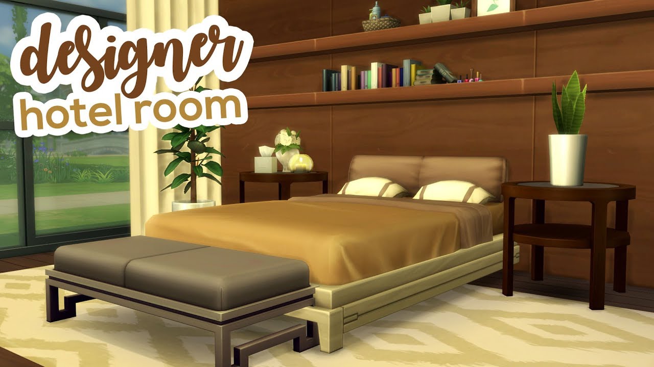 Designer Hotel Room // Sims 4 Room Build - YouTube