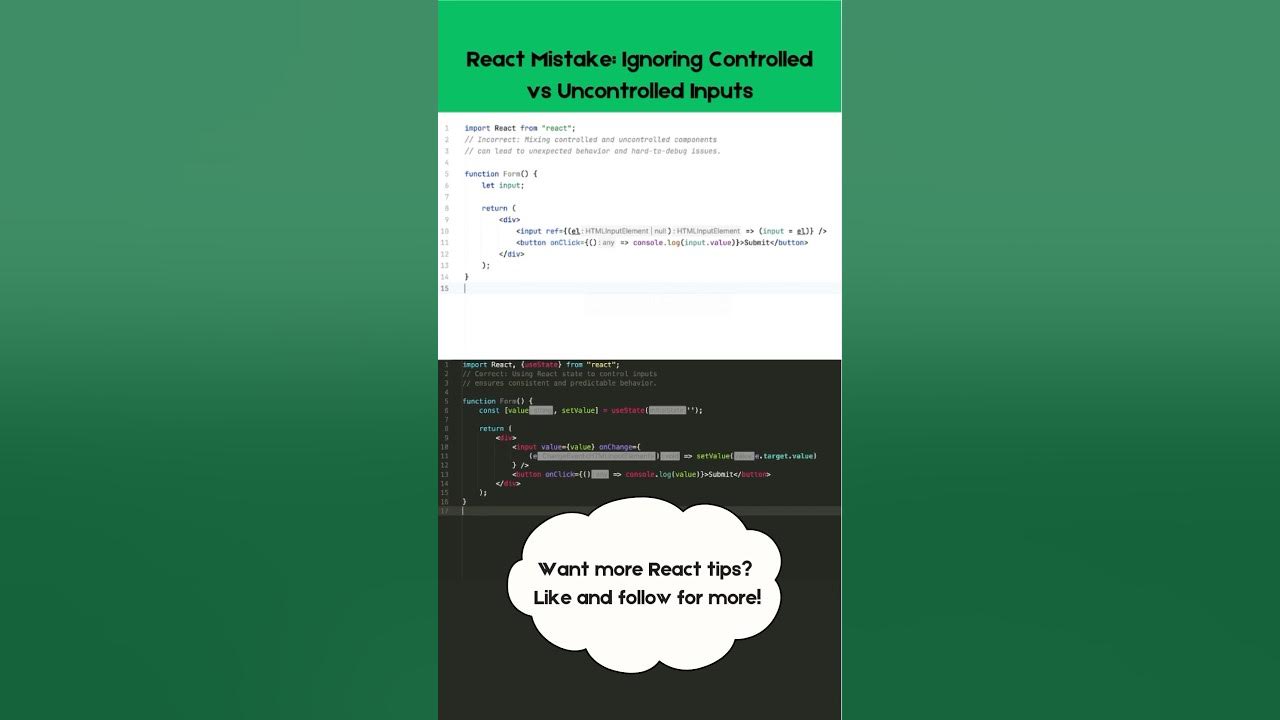 React Mistake: Ignoring Controlled vs Uncontrolled Inputs - YouTube