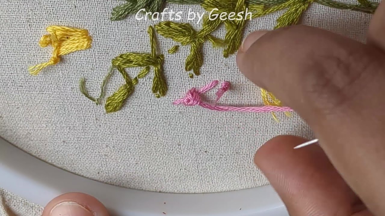 How to end embroidery stitches? End Knot / Finishing knot in hand ...