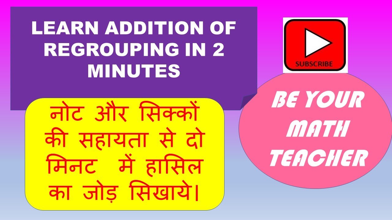 TWO DIGIT ADDITION BY REGROUPING FOR GRADE 2 AND 3 | USING CURRENCY ...