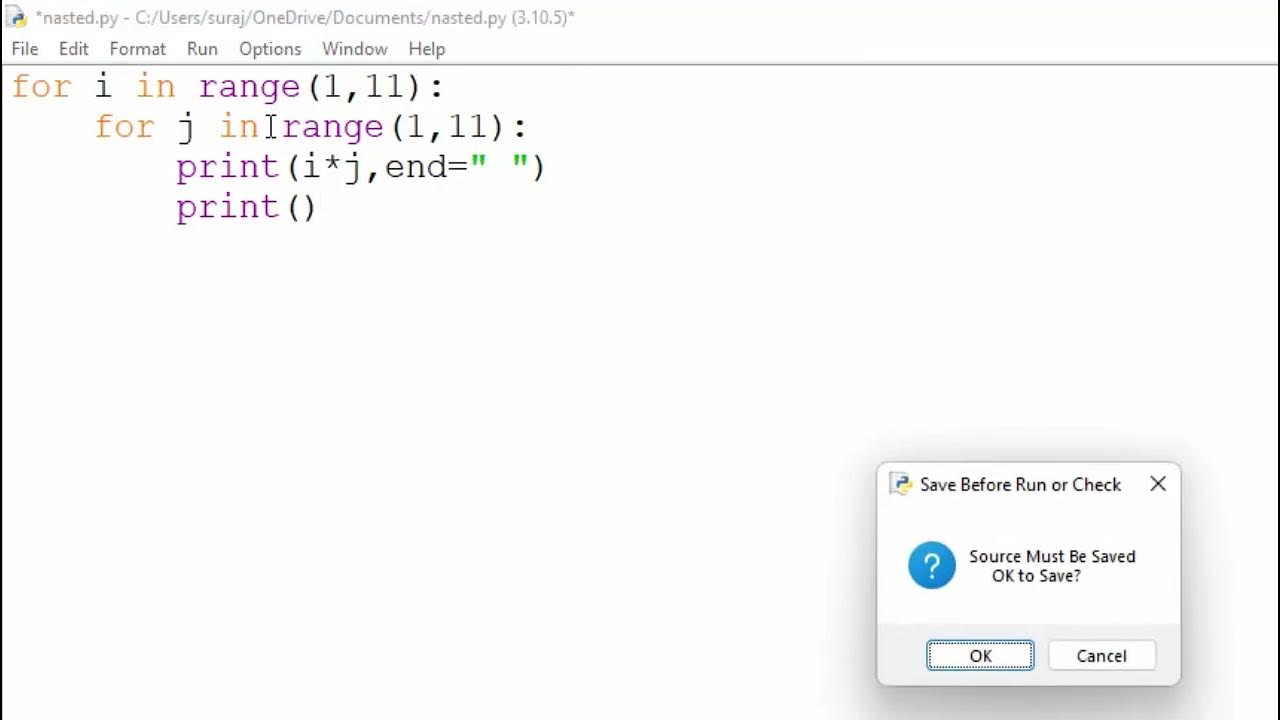More than one loop in Python@COMPUTEREXCELSOLUTION - YouTube