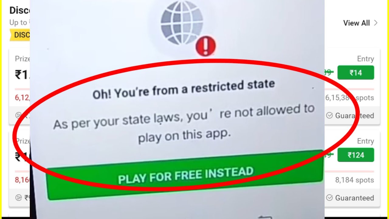 Dream11 Location Problem Oh You're from a restricted state Problem ...