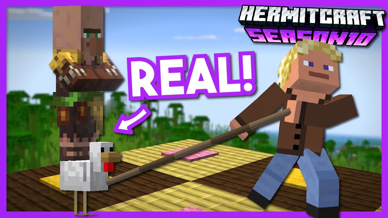 Chicken Jockey Farm for Chicken Riding Villagers!!! - Hermitcraft S10 ...