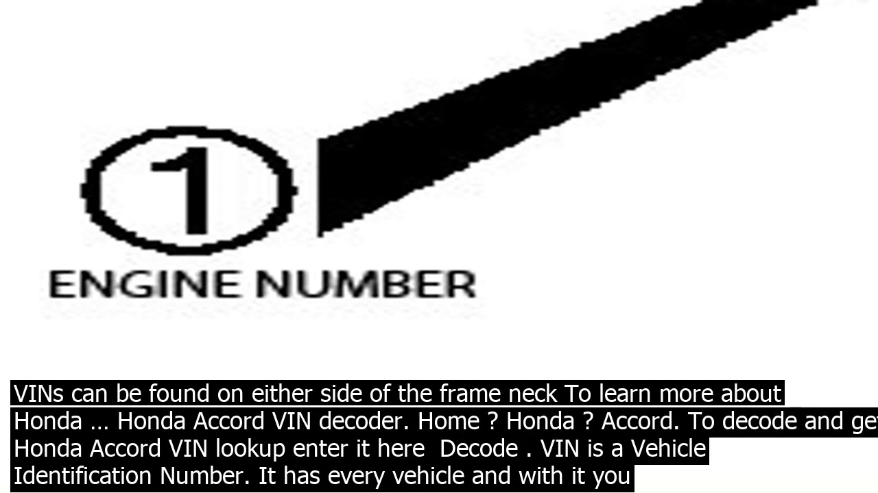 Honda vin decoder the honda vehicle information number vin is the ...