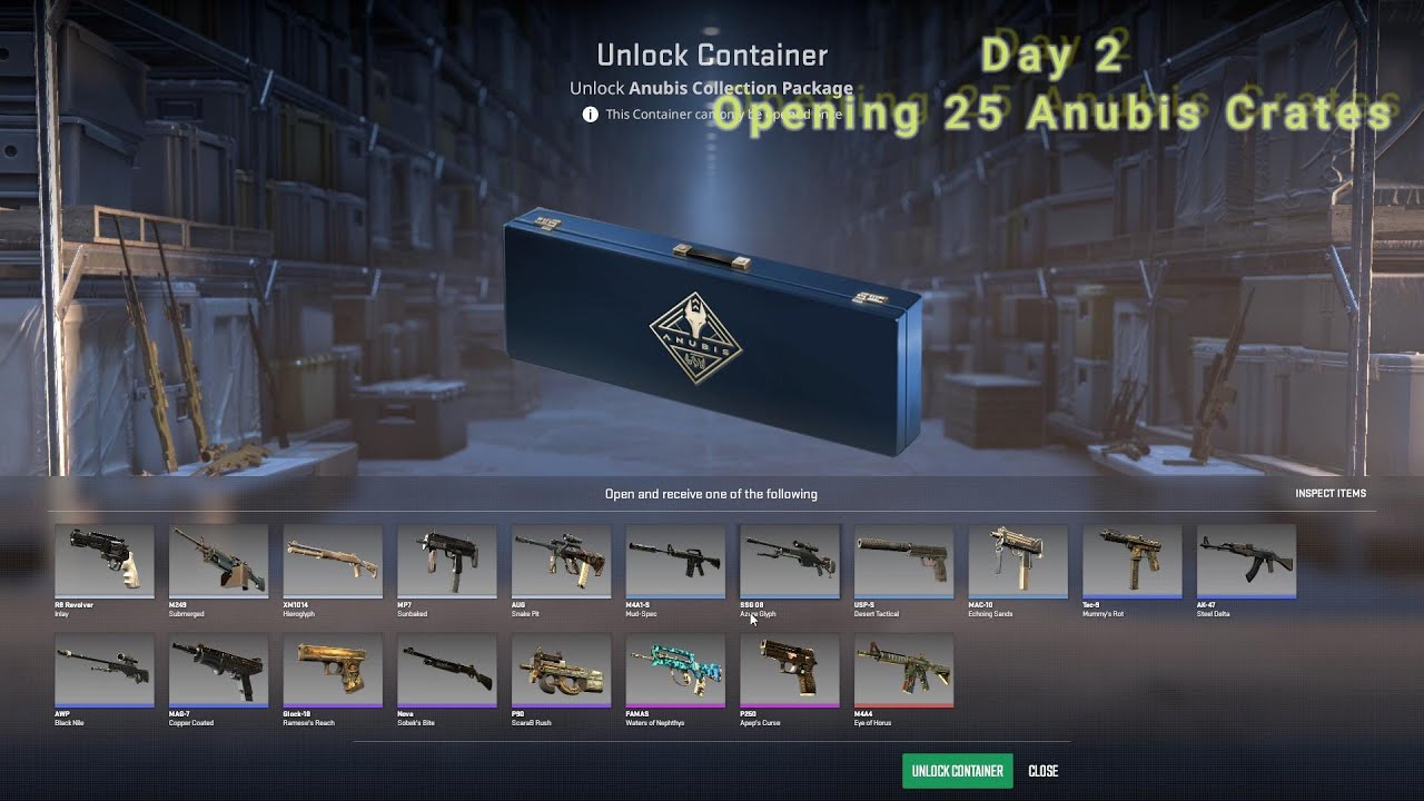 CS2 Day 2 opening 25 Anubis crates | Counter Strike 2 | Crate Opening ...