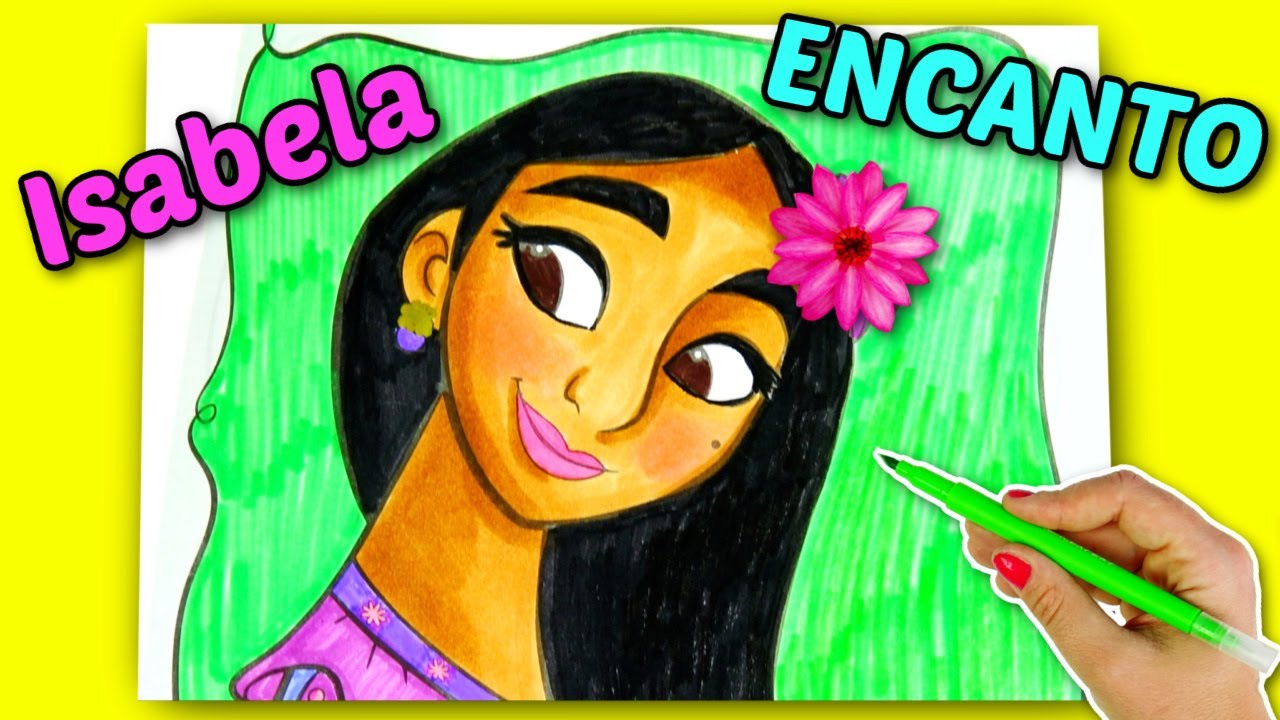 Disney Encanto Isabela Madrigal Coloring with Markers - YouTube