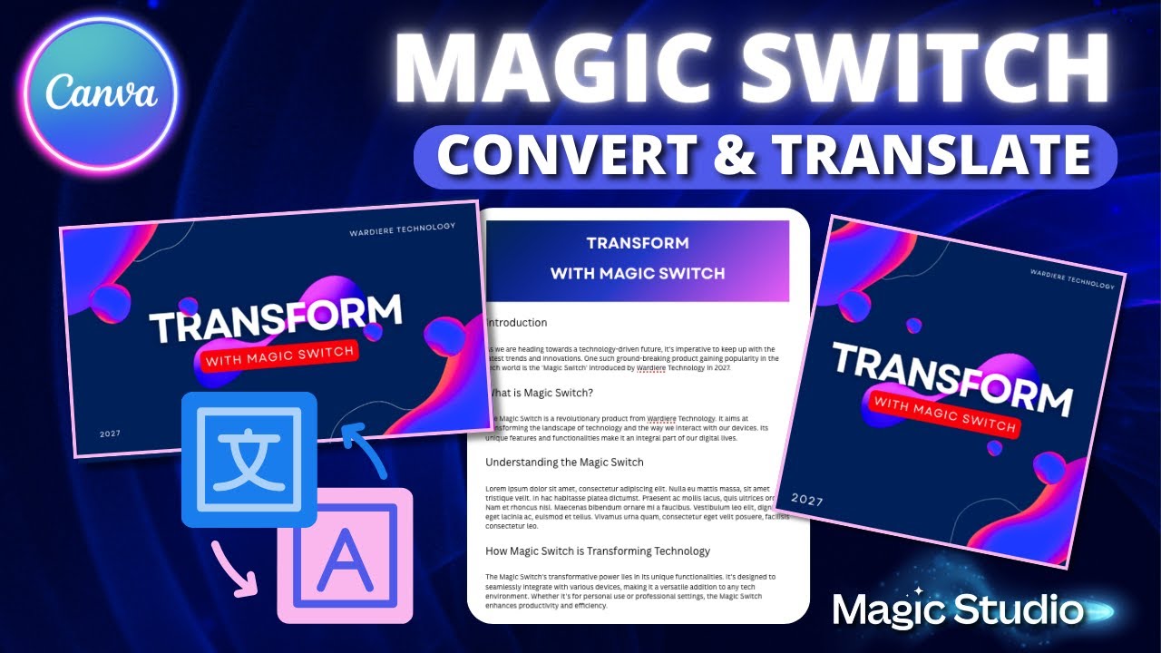 Canva Magic Switch | Translate or Resize Designs With AI - YouTube