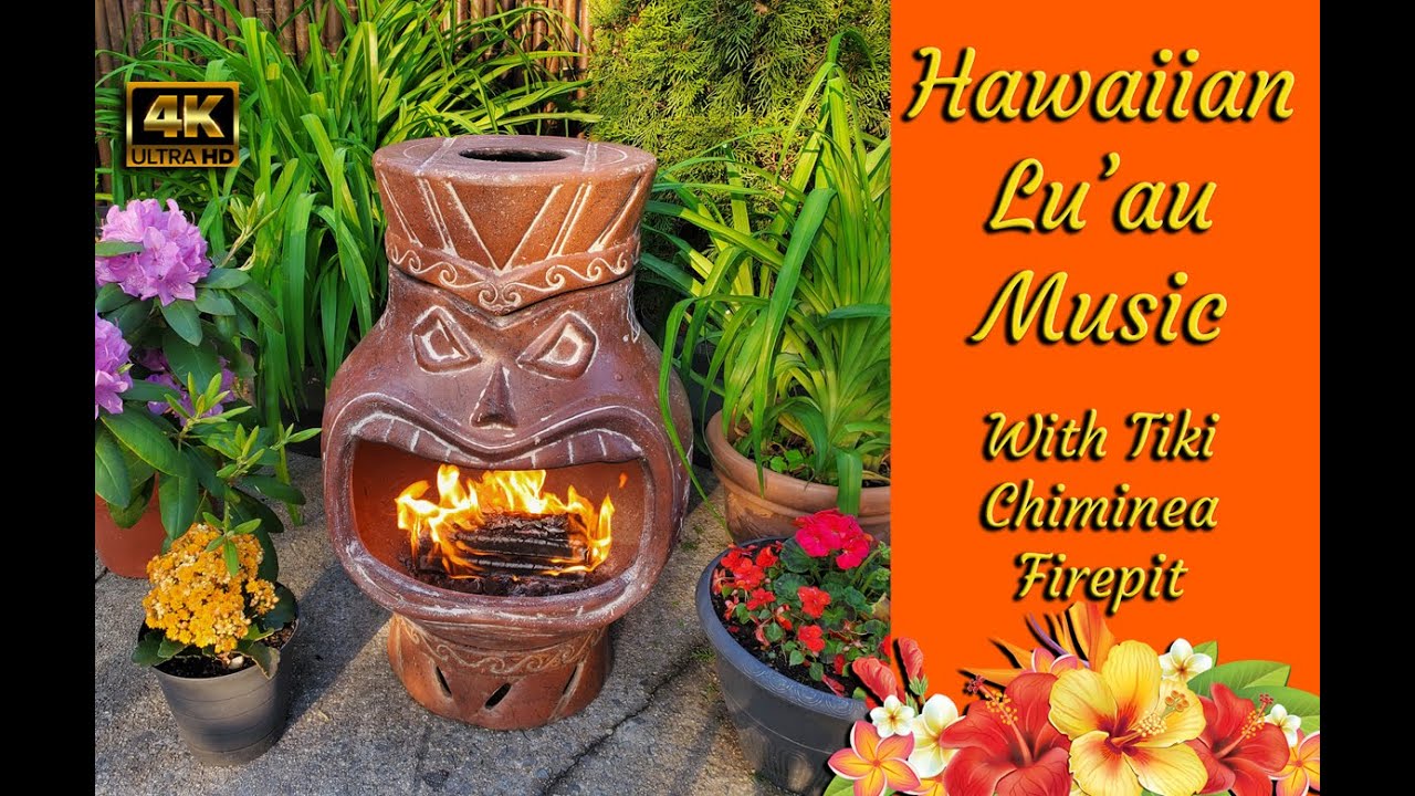 LUAU MUSIC - Tiki Chiminea Summer music Firepit for a tropical backdrop ...
