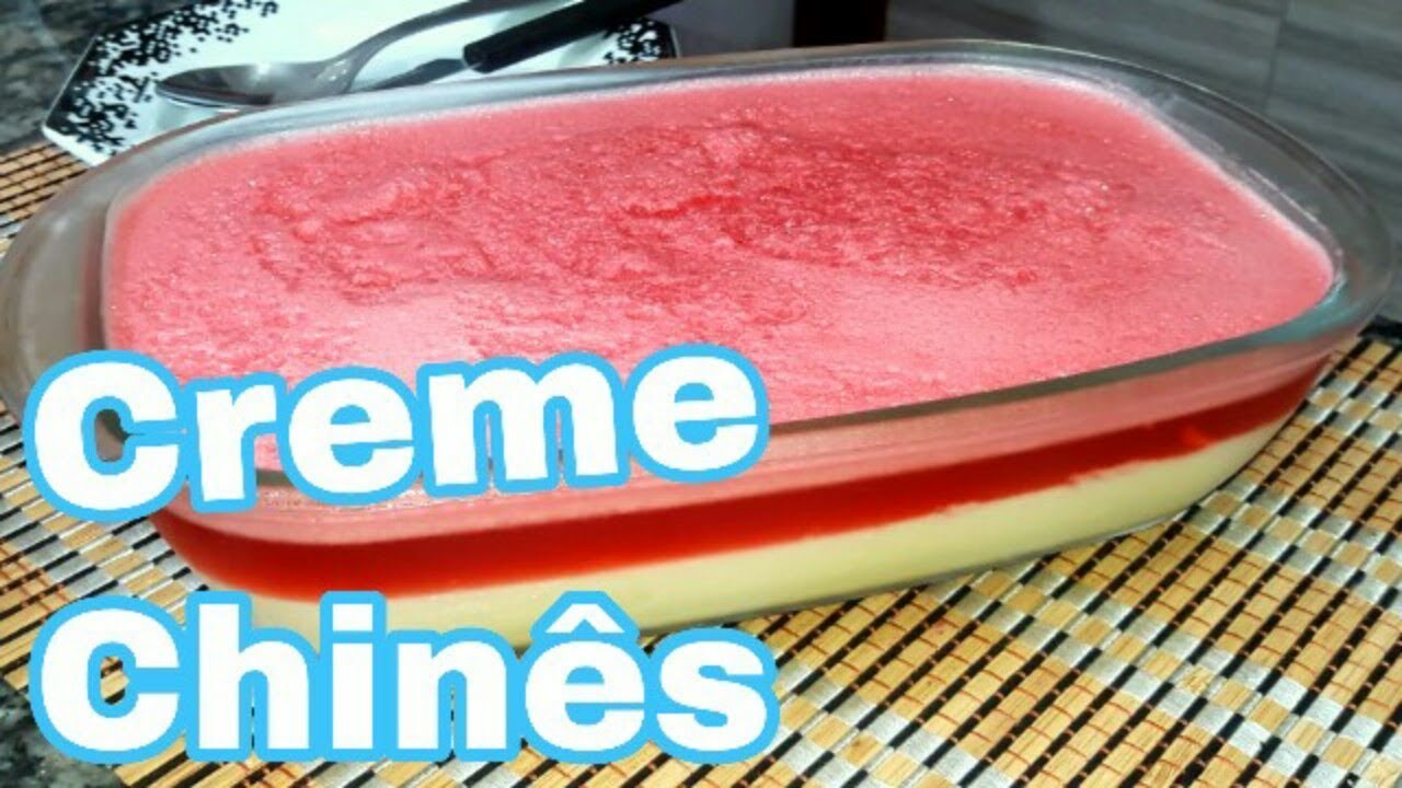 CREME CHINÊS DE MORANGO Sobremesa fácil - YouTube
