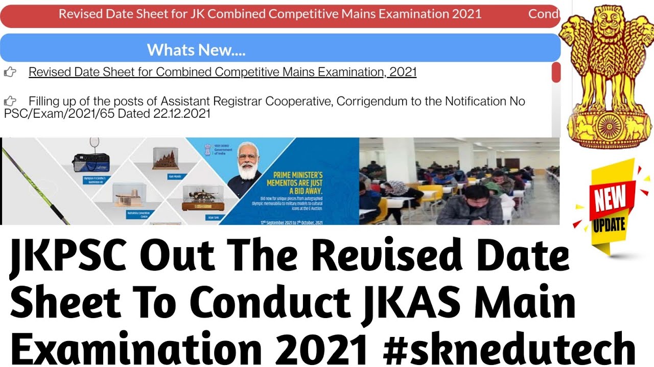JKPSC Out The Revised Date Sheet To Conduct JKAS Main Examination 2021 ...