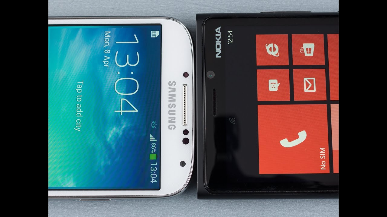 Samsung Galaxy S4 vs Nokia Lumia 920 - YouTube