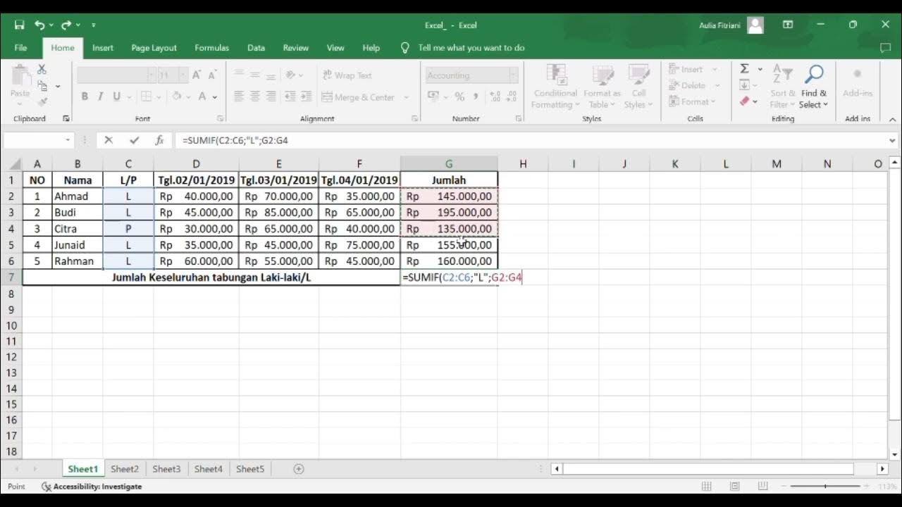 Pengolahan data/nilai dengan menggunakan rumus (+), (-), (×), dan (%) pada Microsoft Excel - YouTube