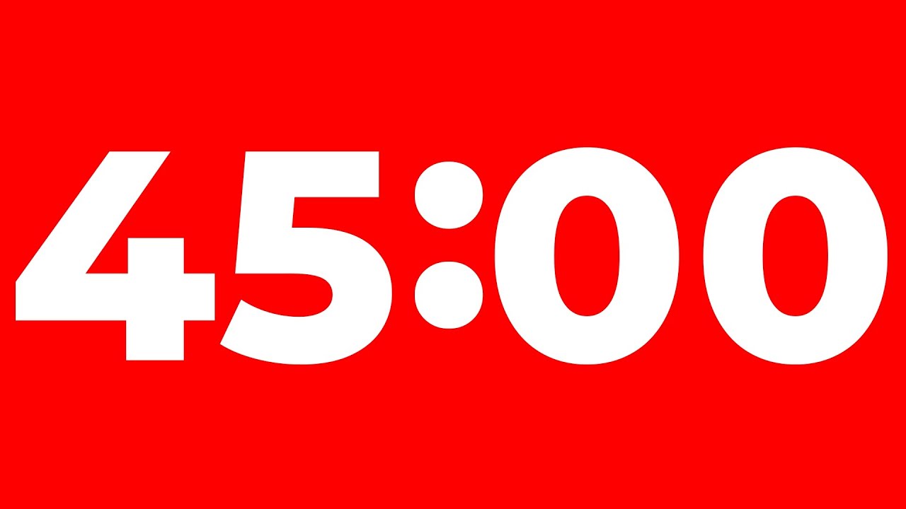 45 Minute Timer Without Music | Perfect for Study and Work - YouTube