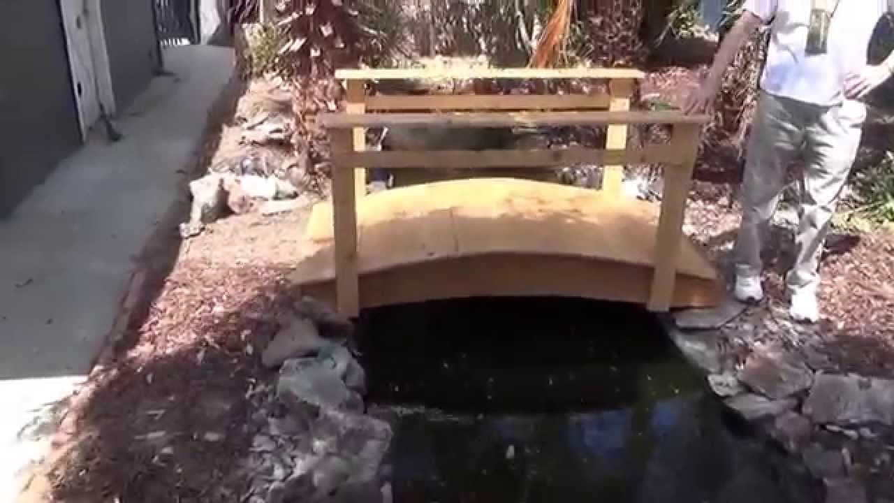 Pond stream and bridge - YouTube
