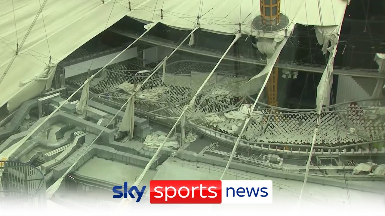 Roof of London's O2 Arena ripped open as Storm Eunice causes multiple ...