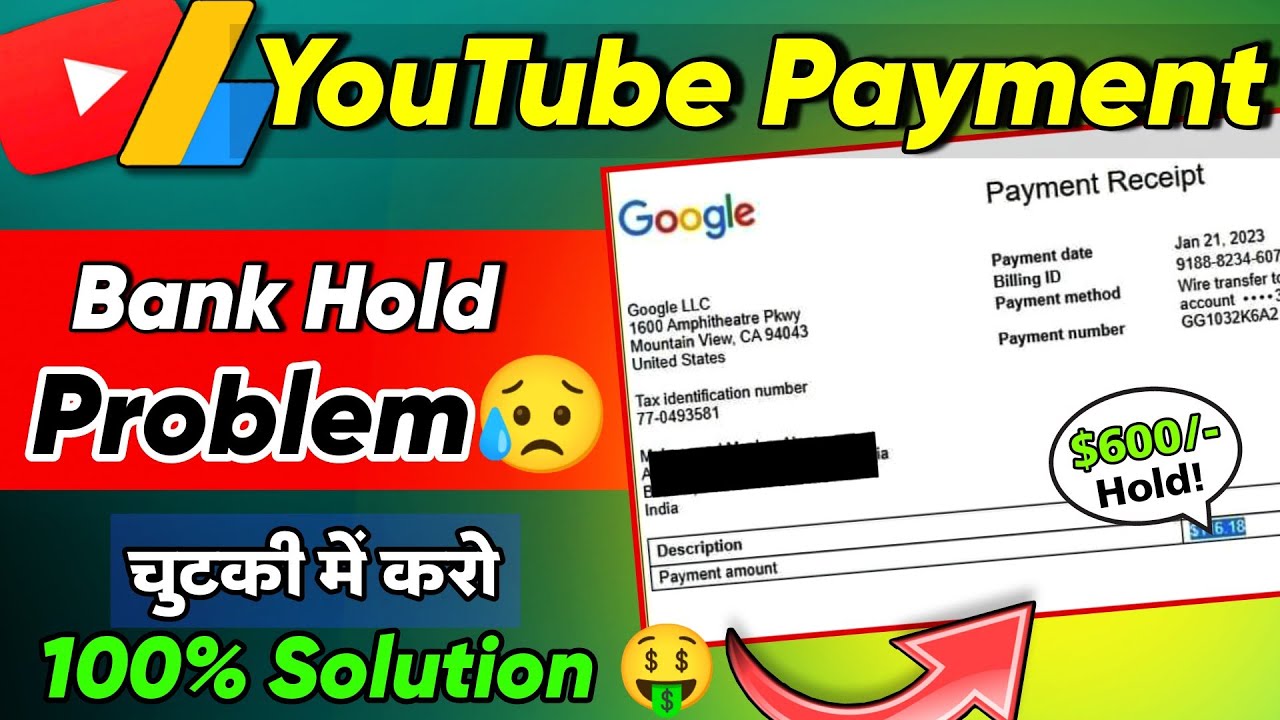 YouTube Payment Not Received in Bank Account / AdSense Payment Not ...
