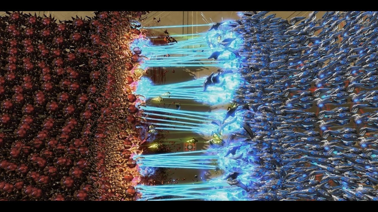 Starcraft 2 - 250 Void Rays vs 500 Corruptors - YouTube