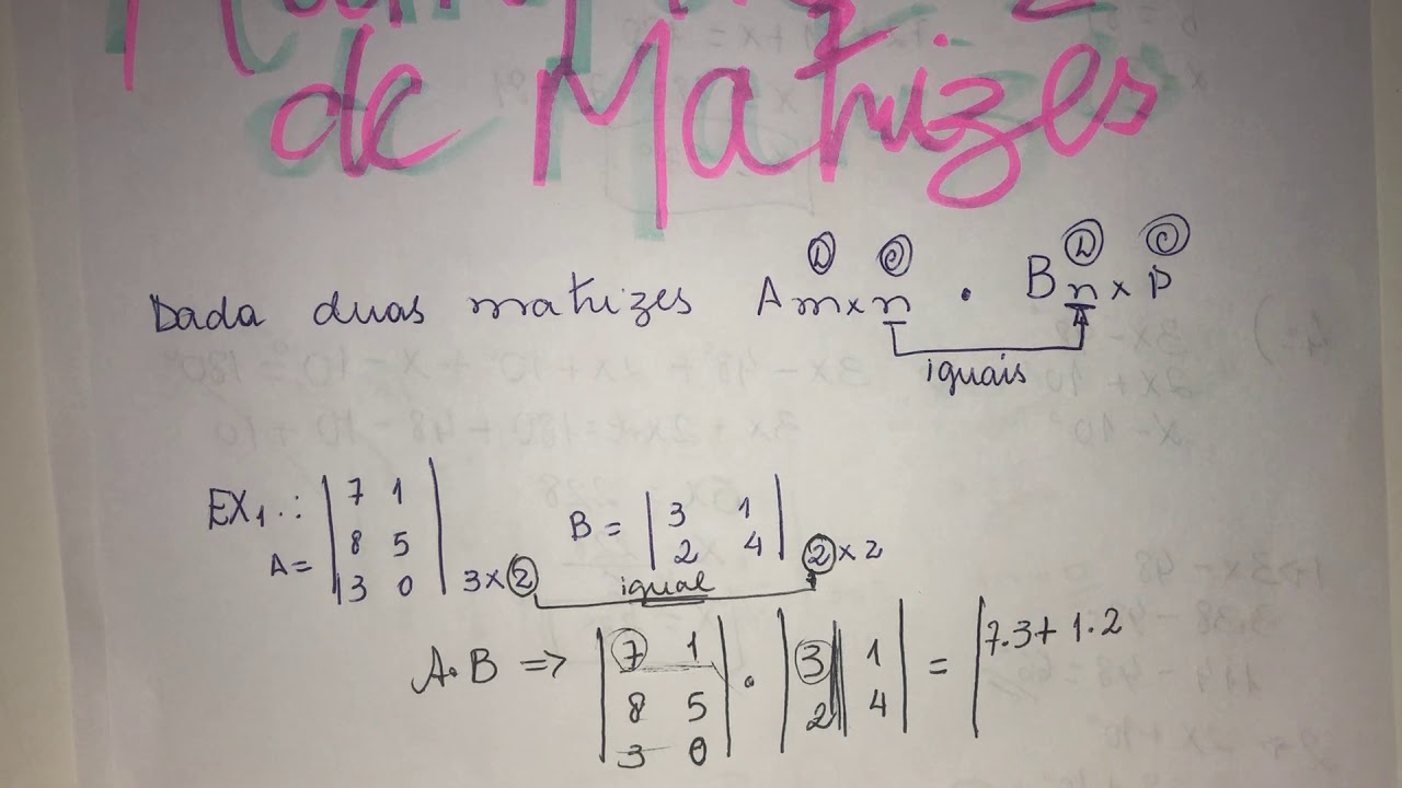 MATRIZES-MULTIPLICAÇÃO ENTRE MATRIZES - YouTube