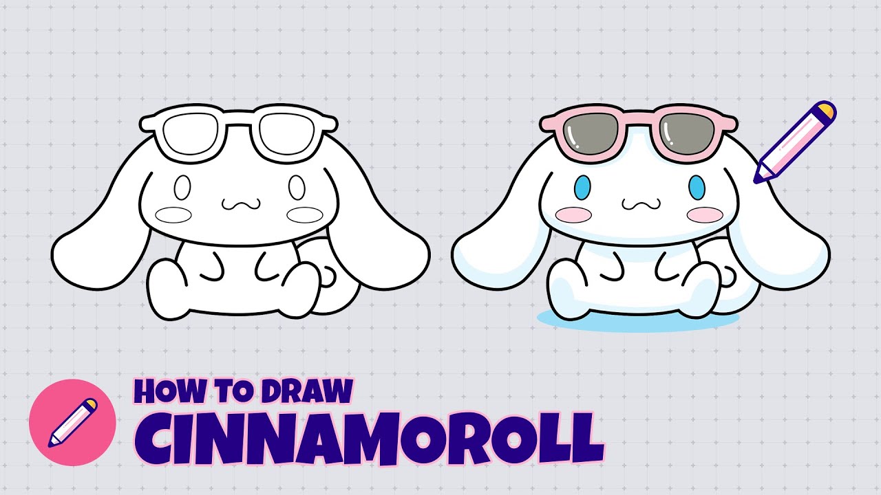 How to draw Cinnamoroll (with Sunglasses)? Step by step drawing ...