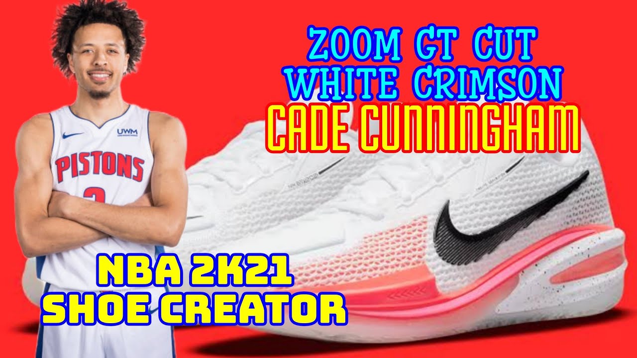 NBA Shoe Creator ZOOM GT CUT WHITE CRIMSON CADE CUNNINGHAM / NBA 2K21 ...