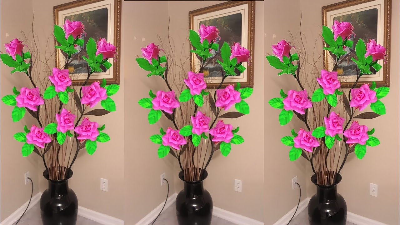 DIY Cara Membuat Bunga Mawar Sudut Ruangan dari Plastik Kresek- How to ...