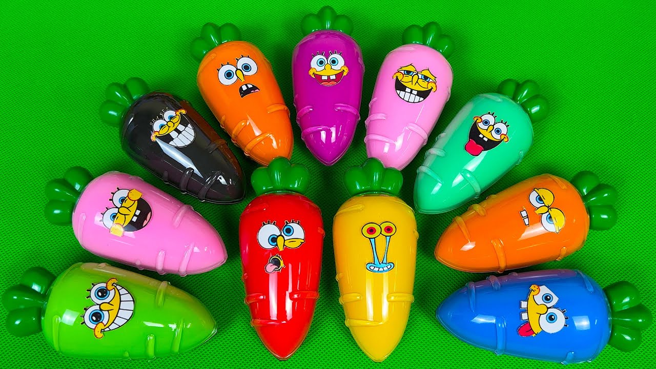 Spongebob Squarepants - Looking Clay With Carrot Coloring! Satisfying ...