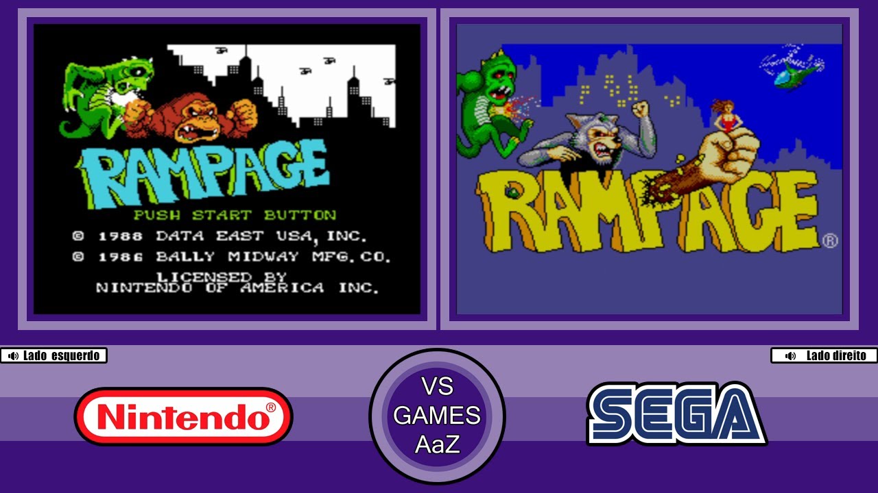 Rampage (NES VS Master System) - Side By Side Comparison Graphics - YouTube